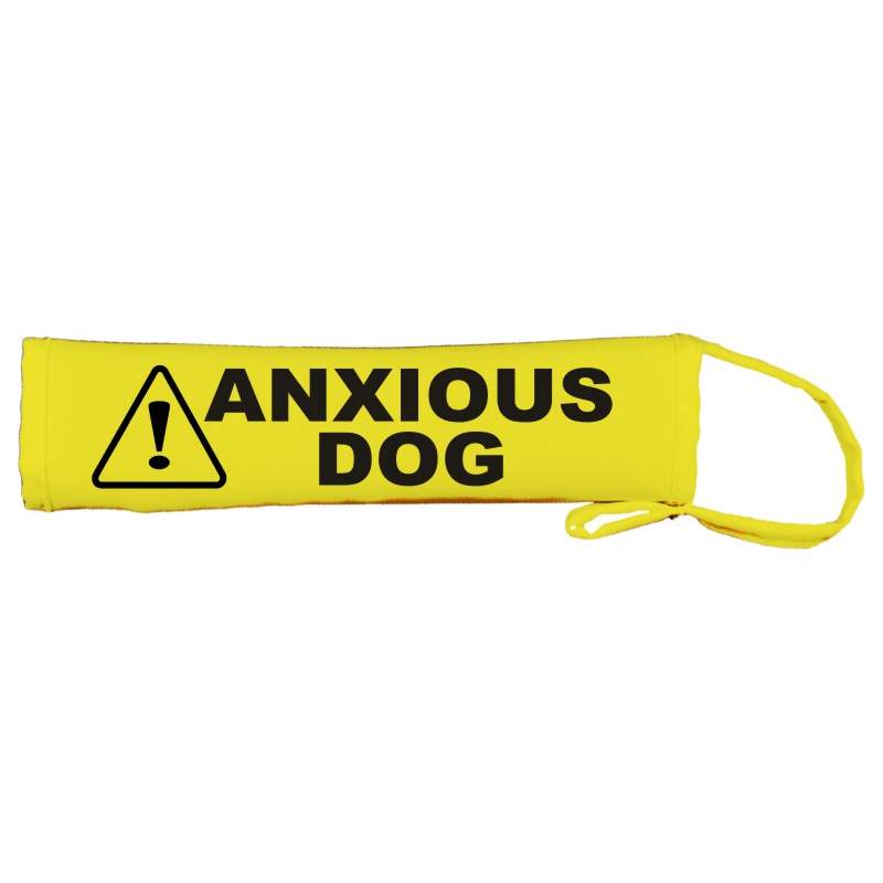 caution Anxious Dog - Fluorescent Neon Yellow Dog Lead Slip